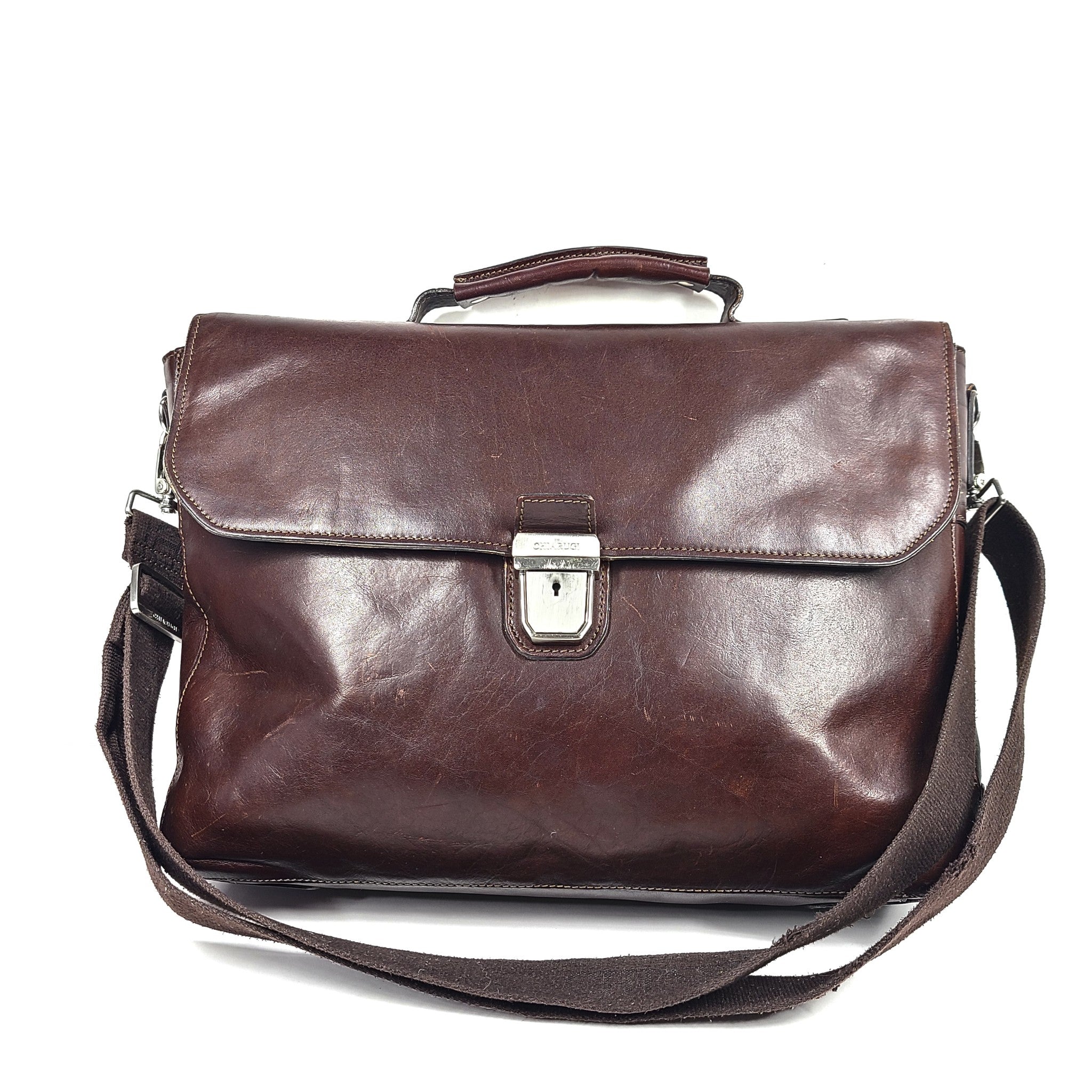 Chiarugi Business Bag Briefcase Laptop Crossbody Leather Brown – www ...